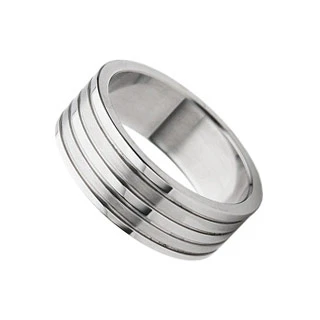 MOM Stainless Steel Brushed Finish Ring