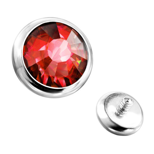 14G Dermal Anchor Tops Bezel CZ Gems
