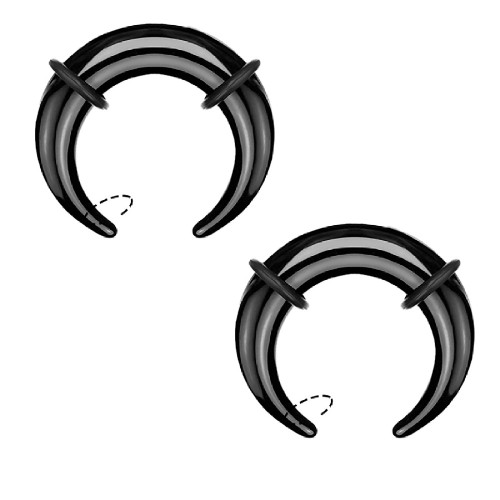 Black Acrylic Septum Pincher Crescent Tapers
