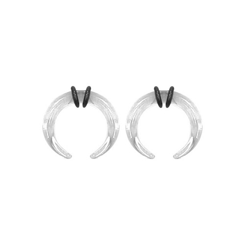 Clear Acrylic Septum Pincher Crescent Tapers