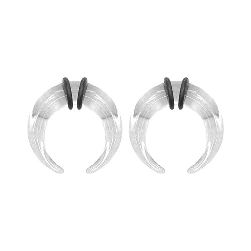 Clear Acrylic Septum Pincher Crescent Tapers