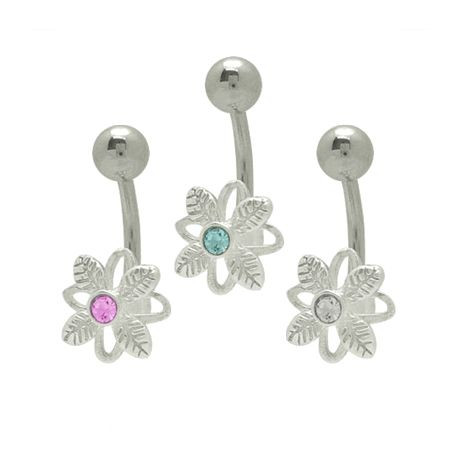 Rose Flower Belly Button Ring