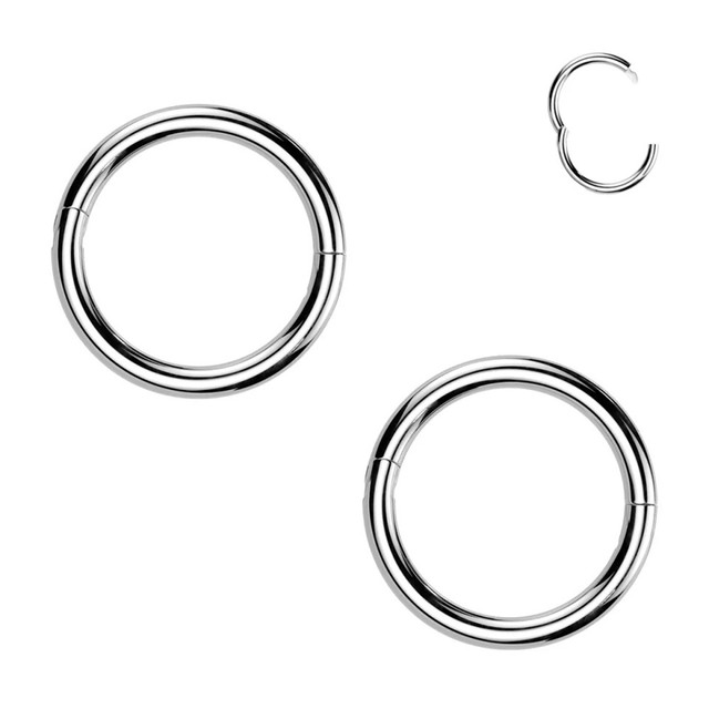 Titanium Clicker Hinged Segment Ring Hoops 18G