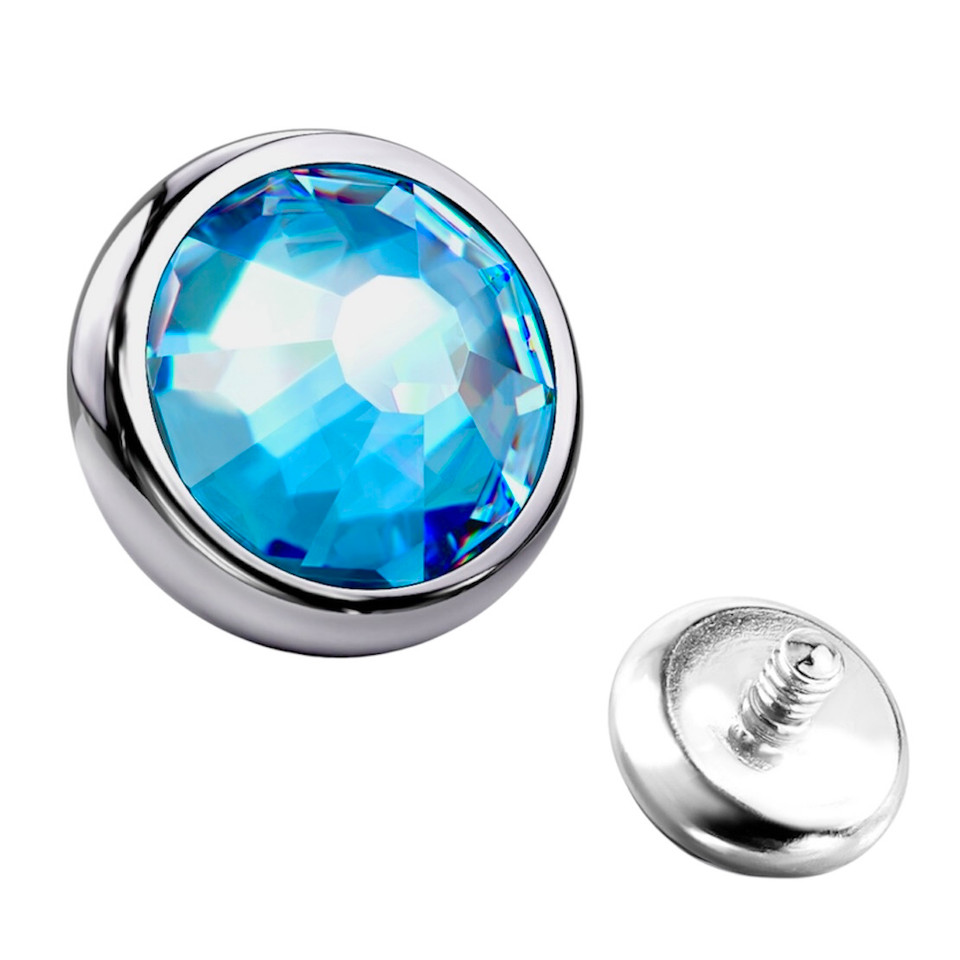 14G Dermal Anchor Tops Bezel CZ Gems