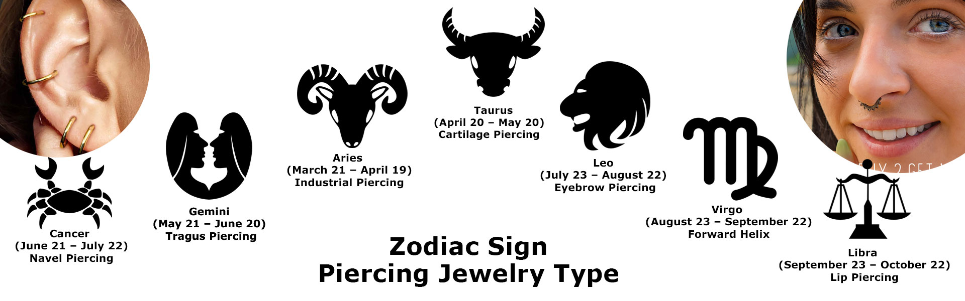 Zodiac sign piercings 60 photos - Youhoroscope.com