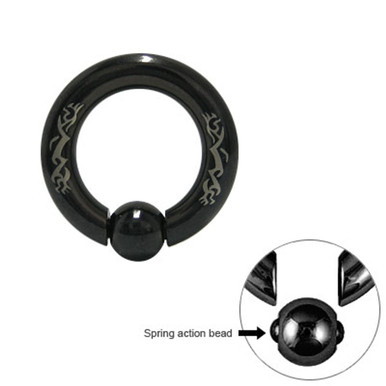 PVD Black Captive Bead Ring Closure Ball 4G 15mm