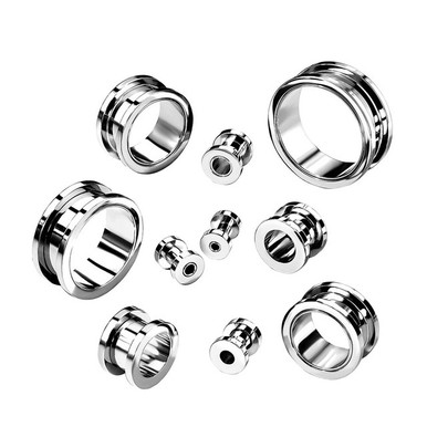 Titanium Screw Fit Flesh Tunnels Plugs Ear Gauges