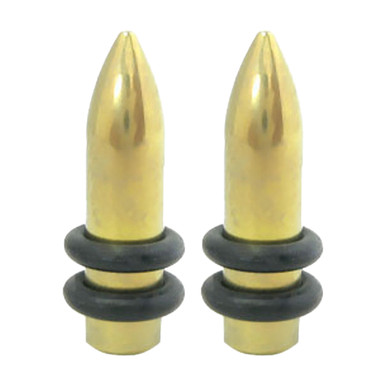 Titanium PVD Gold Bullet Plugs Ear Gauges 4G