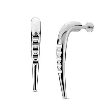 Long Notched Claw Labret Stud 14G 10mm