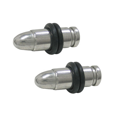 Surgical Steel Bullet Plugs Ear Gauges 2G