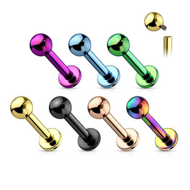 Titanium Flat Back Labret Studs 16G 8mm