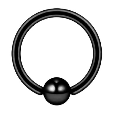 PVD Black Captive Bead Ring 14G 12mm