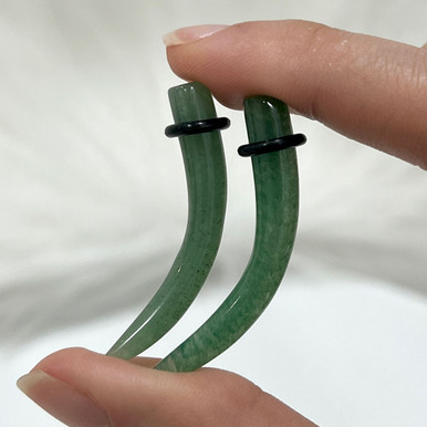 Semi Precious Jade Stone Curved Tapers Ear Gauges