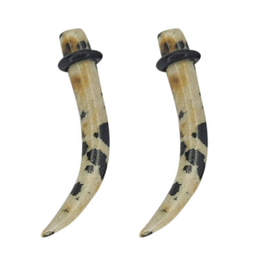 Dalmatian Jasper Stone Curved Tapers Ear Gauges