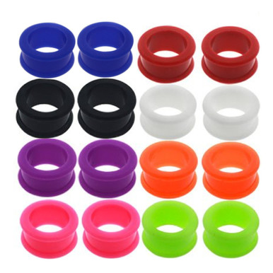 8 Pair Soft Silicone Ear Tunnels Gauges