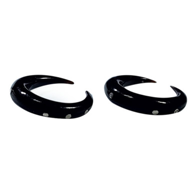 Paved CZ Bone Pincher Taper Crescent Ear Gauges