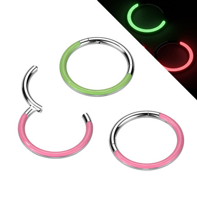 Titanium Front Facing Glow In The Dark Segment Ring