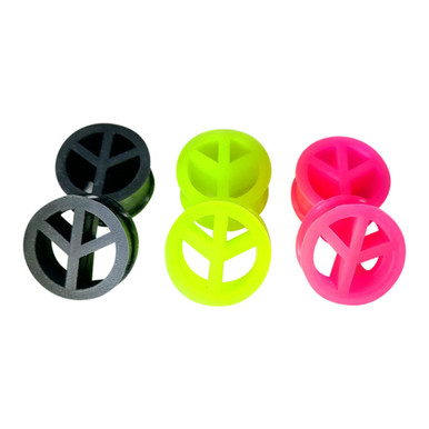 Glow In Dark Silicone Peace Sign Plugs Ear Gauges