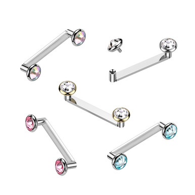 16G Titanium Flat staple Surface Barbell Piercing Internally Threaded ...