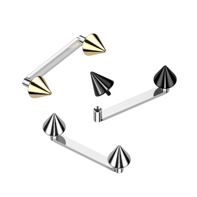 16G Titanium Flat Staple Surface Barbell Piercing Internally Threaded ...
