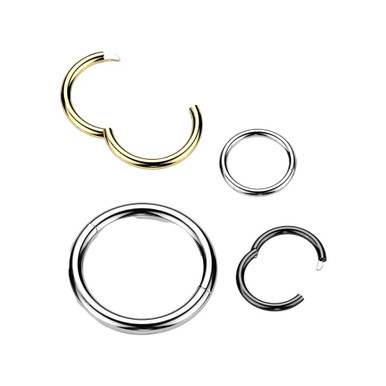 Titanium Clicker Hinged Segment Ring Hoops 18G