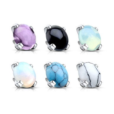 Prong Set Semi Precious Stone Dermal Tops