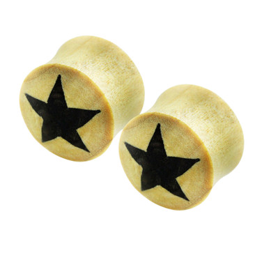 Crocodile Wood Star Plugs Ear Gauges