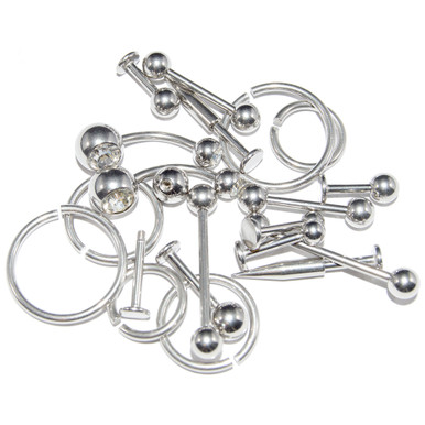 Wholesale Lot of 20 Basic 14G Body Jewelry Surgical Steel