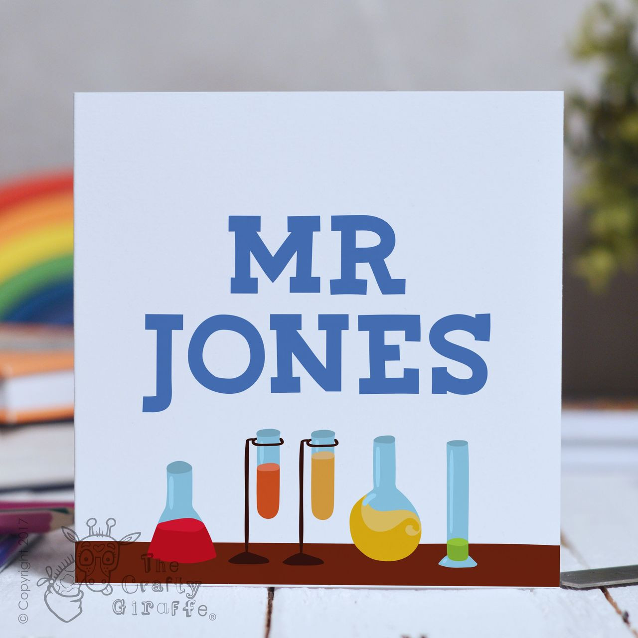 Personalised Science Card - The Crafty Giraffe