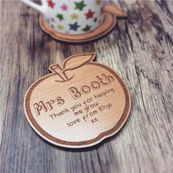 Personalised Apple Coaster - The Crafty Giraffe
