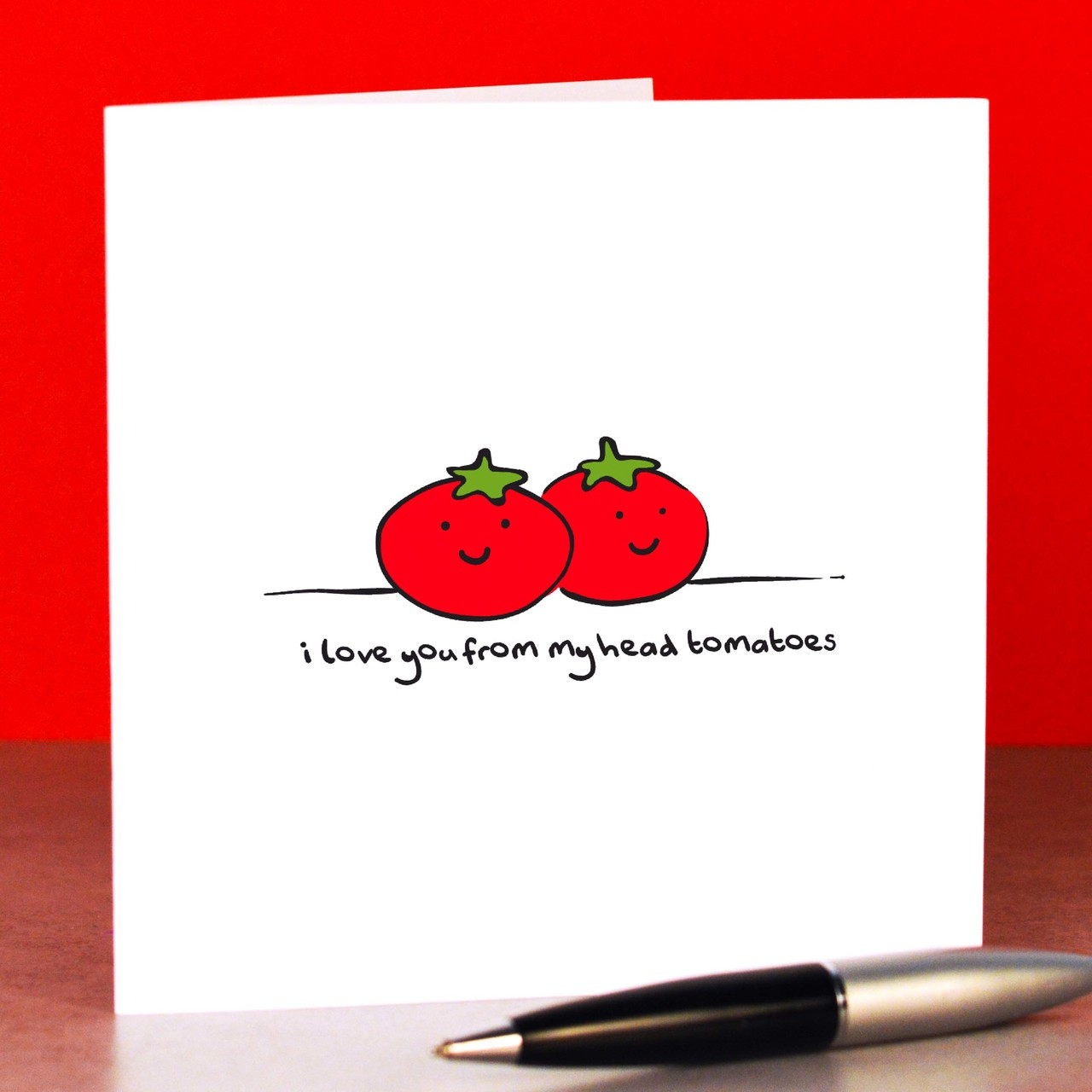 I love you from my head tomatoes Card - The Crafty Giraffe