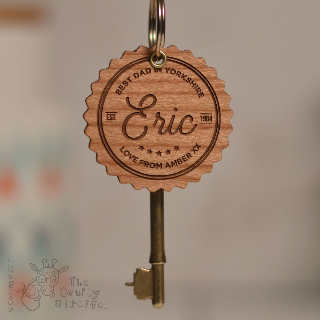 Personalised Best Dad Keyring - The Crafty Giraffe