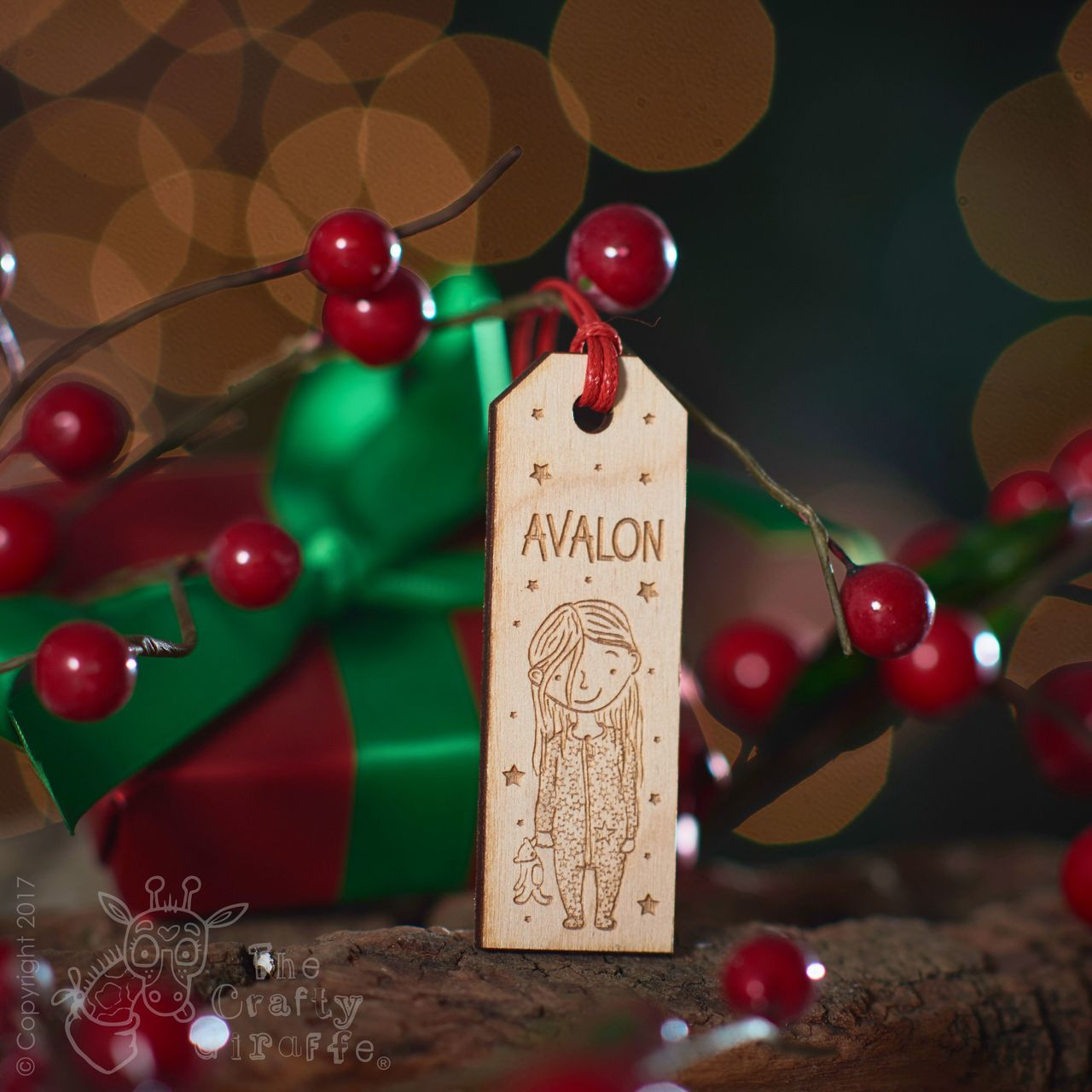 Personalised Present Name Tag - Little Girl - The Crafty Giraffe