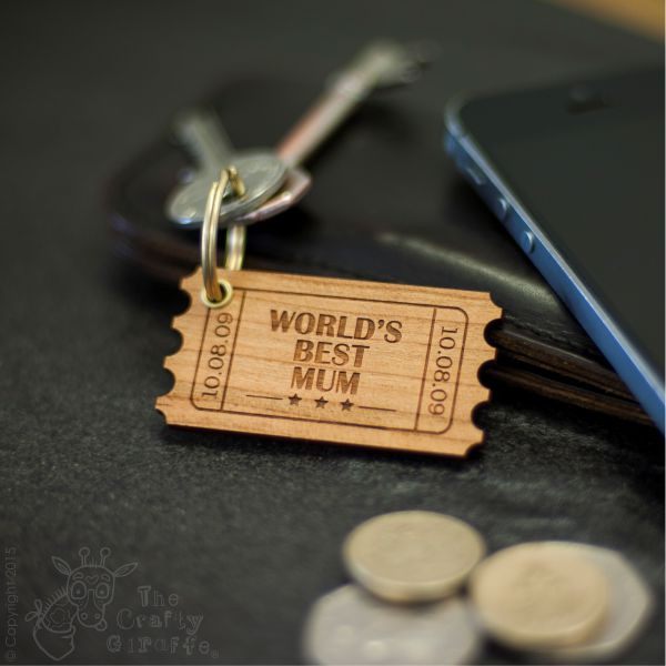 Personalised Ticket Keyring - The Crafty Giraffe