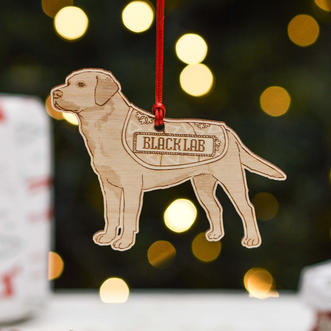 Personalised Black Labrador Dog Decoration - Detailed - The Crafty Giraffe