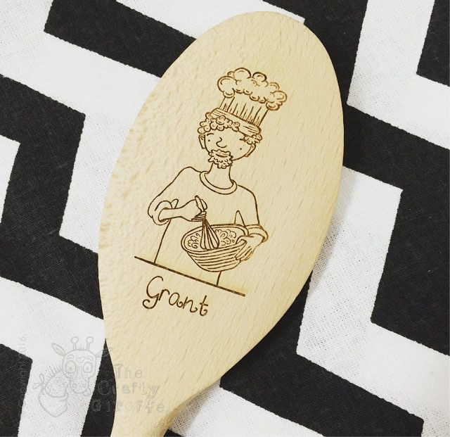 Personalised Character Wooden Spoon - Man - The Crafty Giraffe