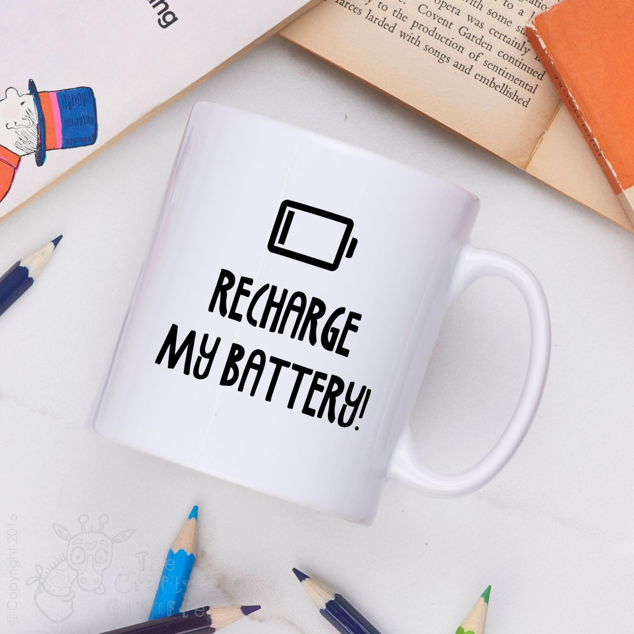 Recharge my battery Mug - The Crafty Giraffe