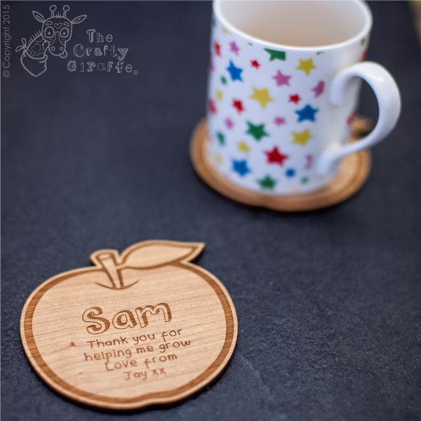 Personalised Apple Coaster - The Crafty Giraffe