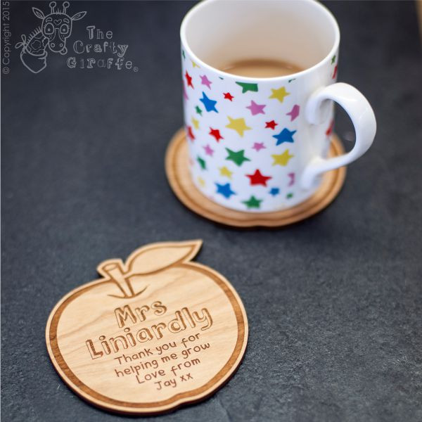 Personalised Apple Coaster - The Crafty Giraffe