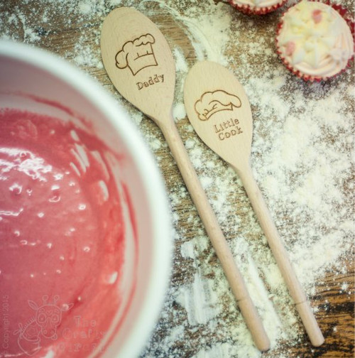 Personalised Pair of Chef hat spoons - The Crafty Giraffe