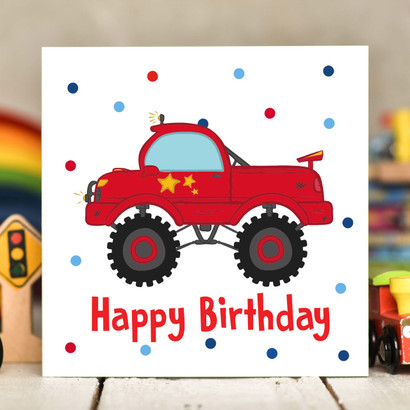 Truck Birthday Card - The Crafty Giraffe