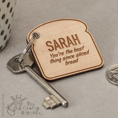 Personalised Sliced Bread Keyring - The Crafty Giraffe