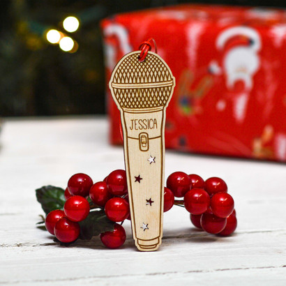 Personalised Microphone Decoration - The Crafty Giraffe