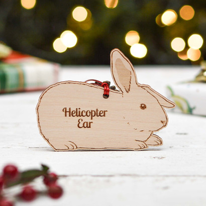 Personalised Helicopter Ear Right Rabbit Decoration - The Crafty Giraffe