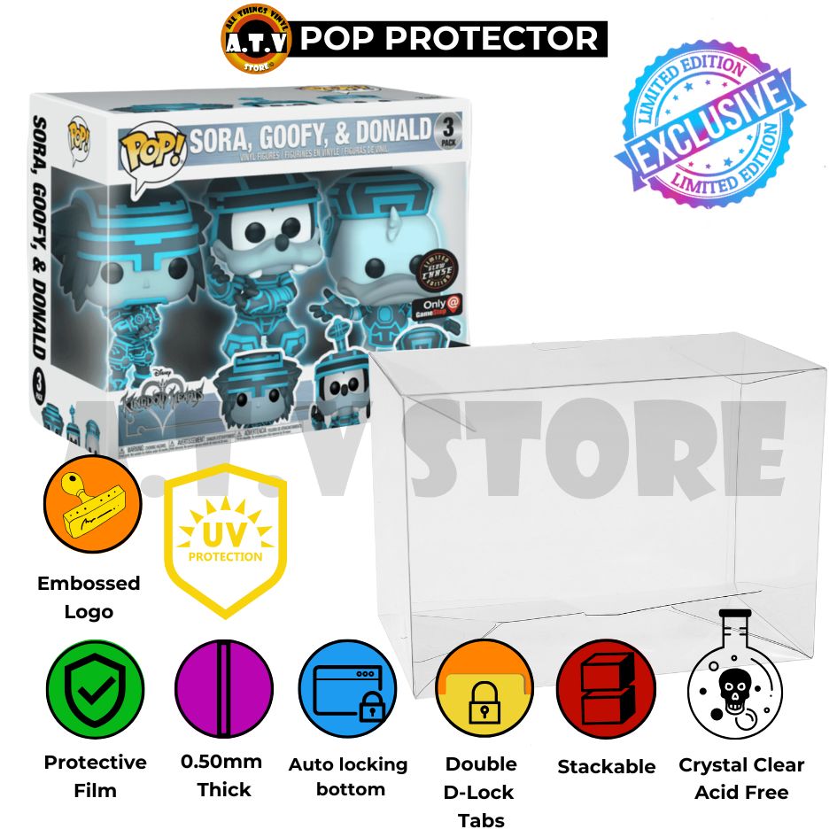 Pop Protector for Sora, Goofy & Donald 3-Pack | ATV UV Display Case for ...