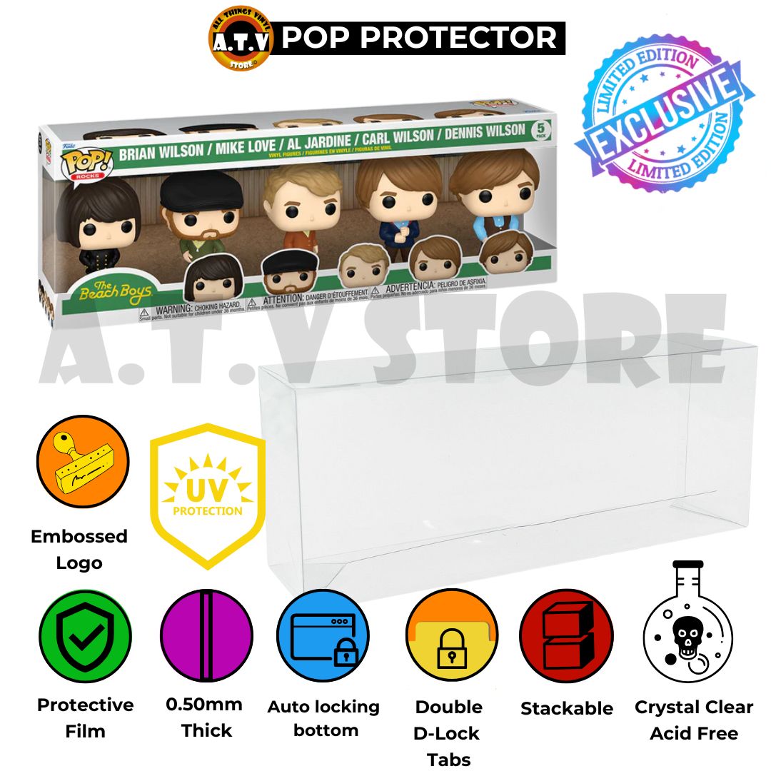 Pop Protector for The Beach Boys 5-Pack | ATV Extra Wide UV Funko Pop ...