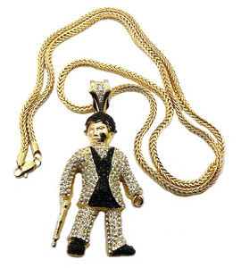 "Scarface pendant GOLD w FREE 36" chain - The Black Bat