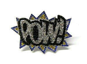 POW-RING 2 Finger Iced Out design #103 - The Black Bat