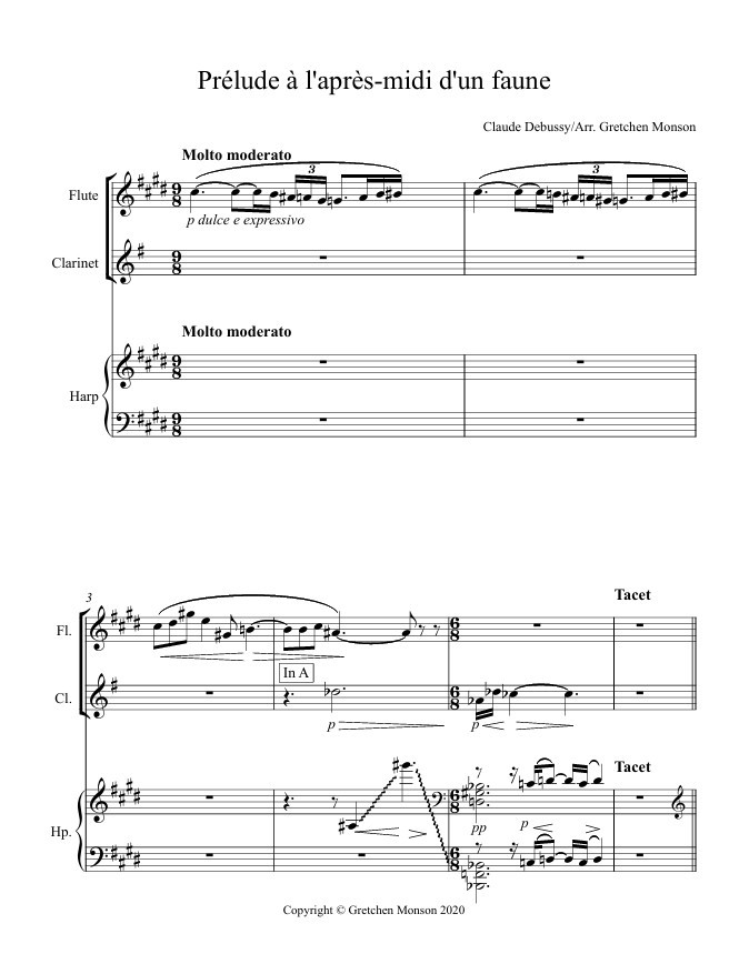 Prelude a l’apres-midi d’un faune for Chamber Ensemble arr. by Gretchen ...