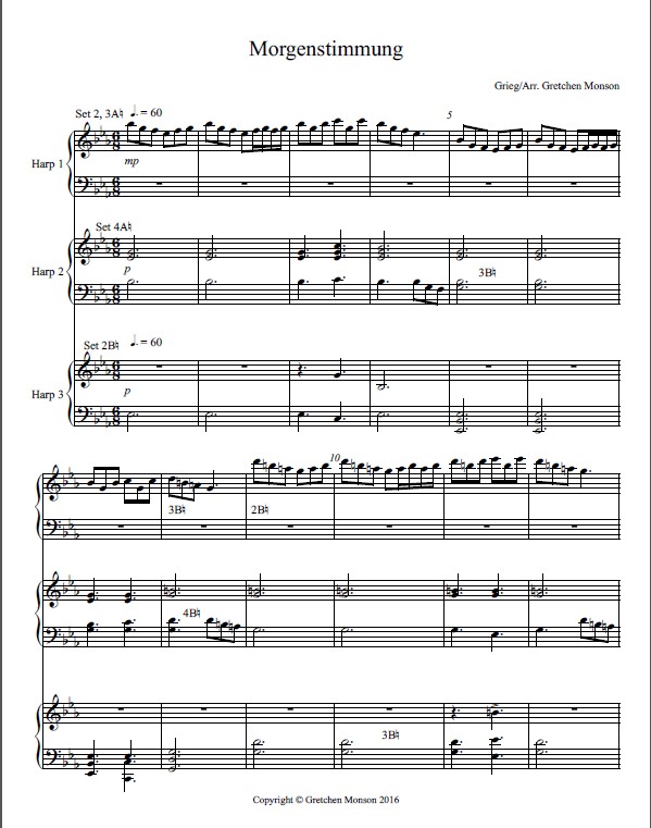 Morning for lever harp by Gretchen Monson - PDF Download - Harp District